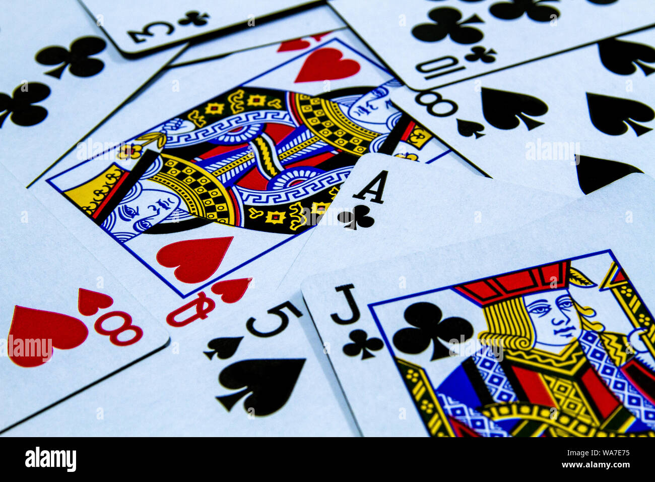 Macro shot stack of playing cards Stock Photo - Alamy