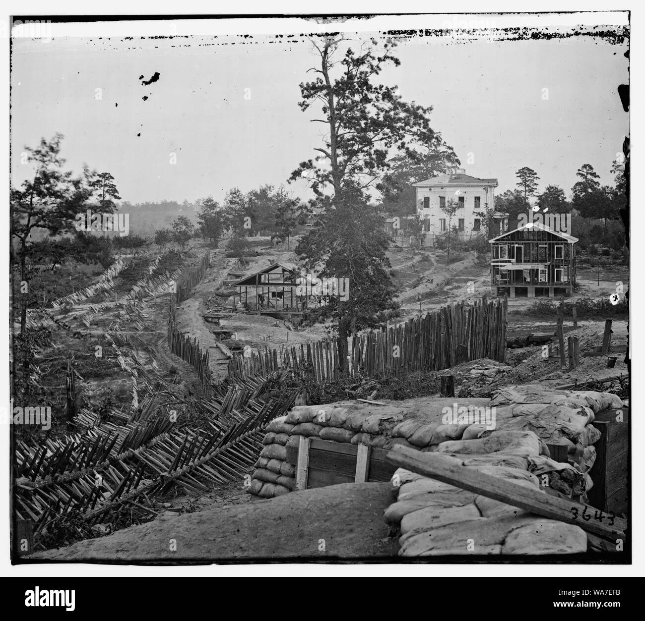 Atlanta, Ga. Confederate palisades and chevaux-de-frise near Potter ...