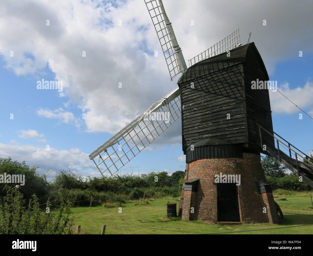 View of a traditional English windmill, a 'Post Mill', that was built ...