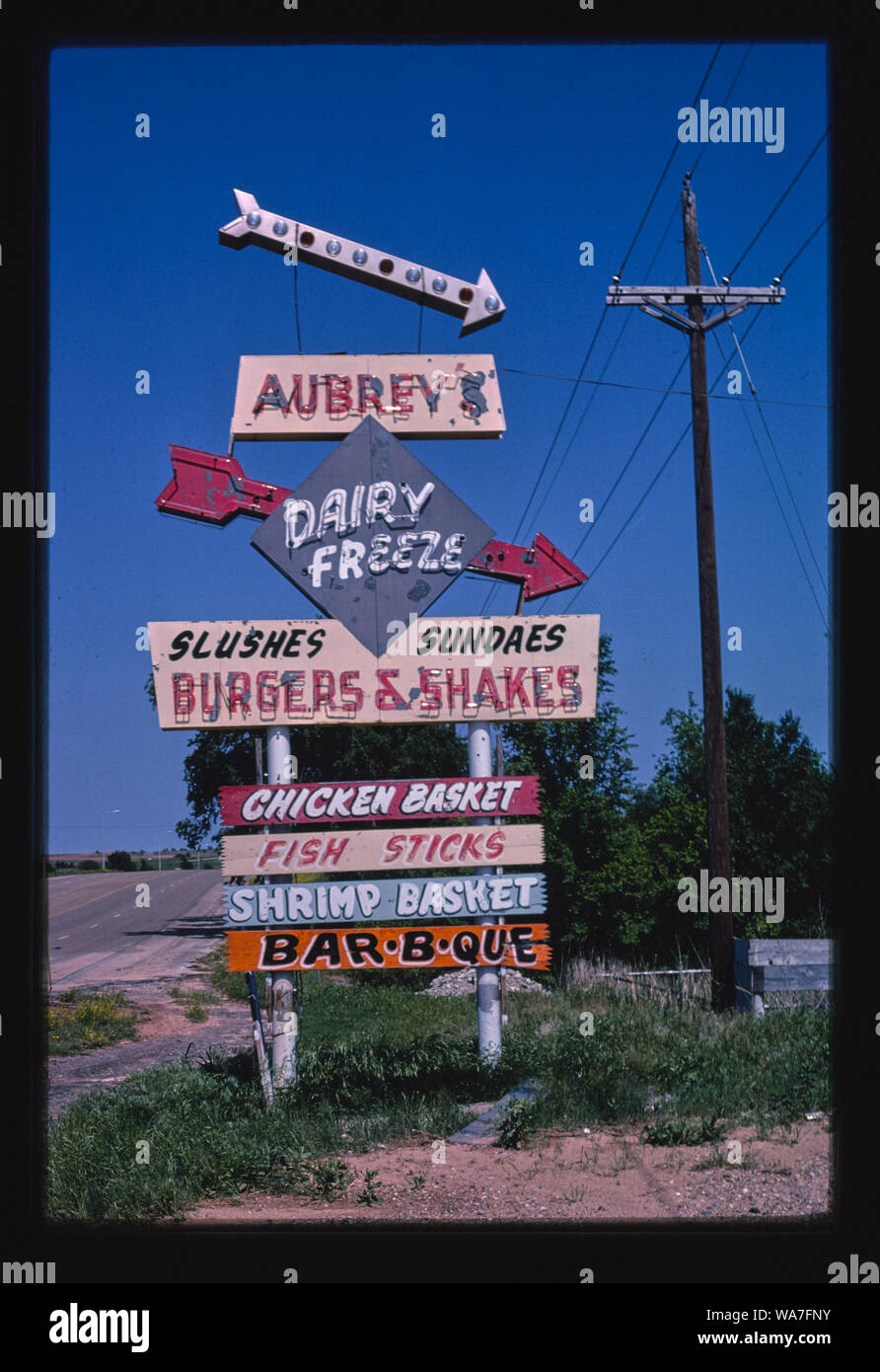 Aubrey's sign, Shamrock, Texas Stock Photo - Alamy