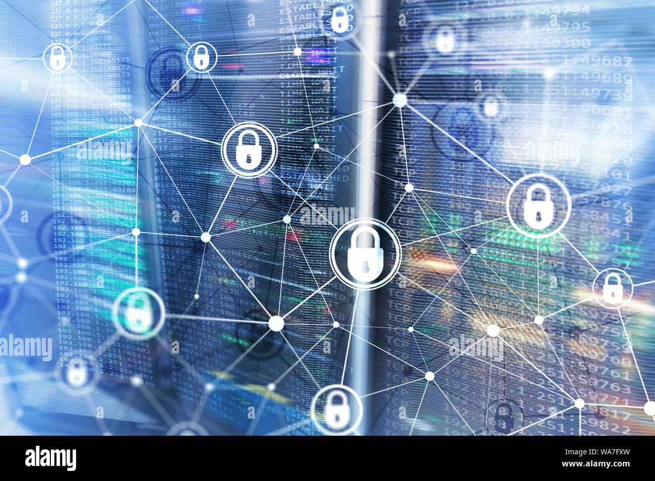 Cyber security, information privacy, data protection concept on modern ...