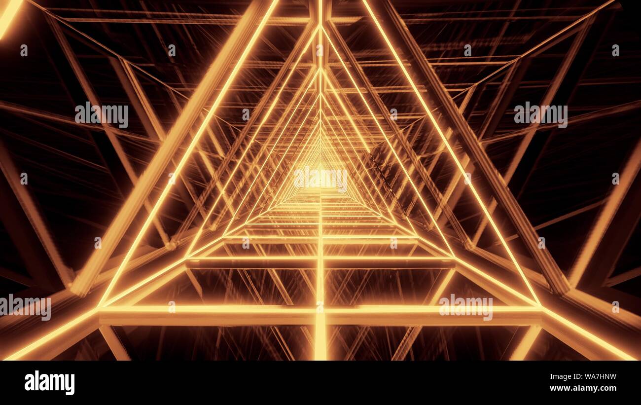 abstract glowin golden triangle wireframe background walpaper 3d ...