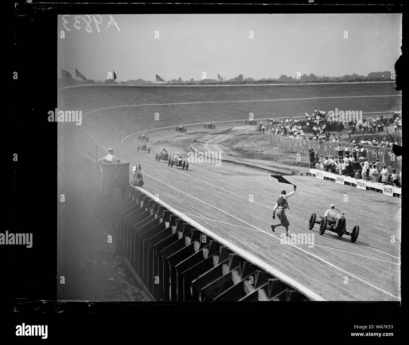 Racing cars on track Black and White Stock Photos & Images - Alamy