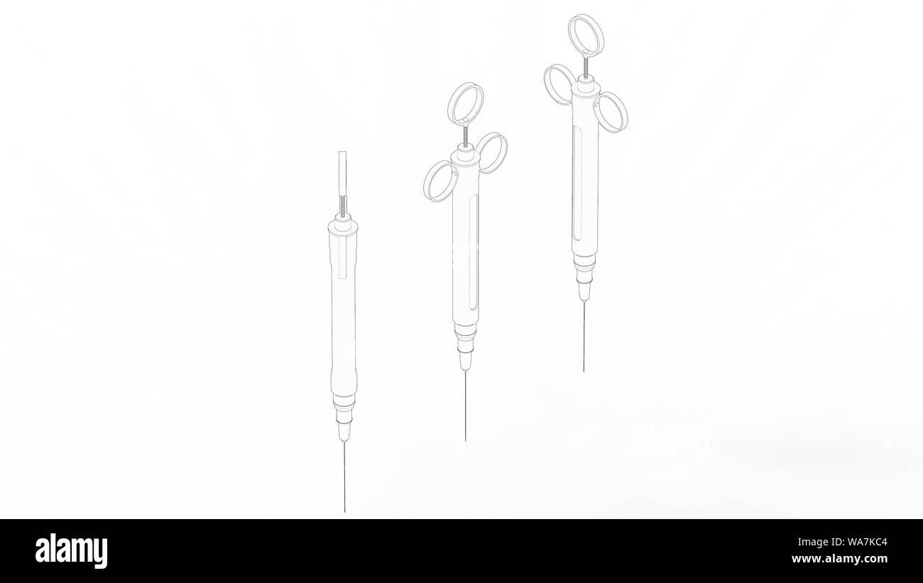 3d rendering of a injection needle syringe isolated in white background ...