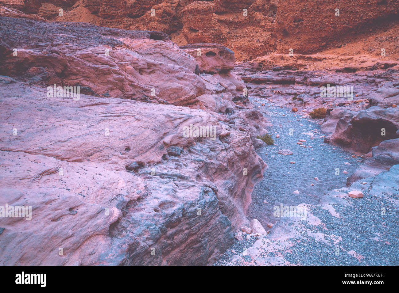 Dry riverbed, wilderness. Desert nature landscape. Stone texture. Red ...