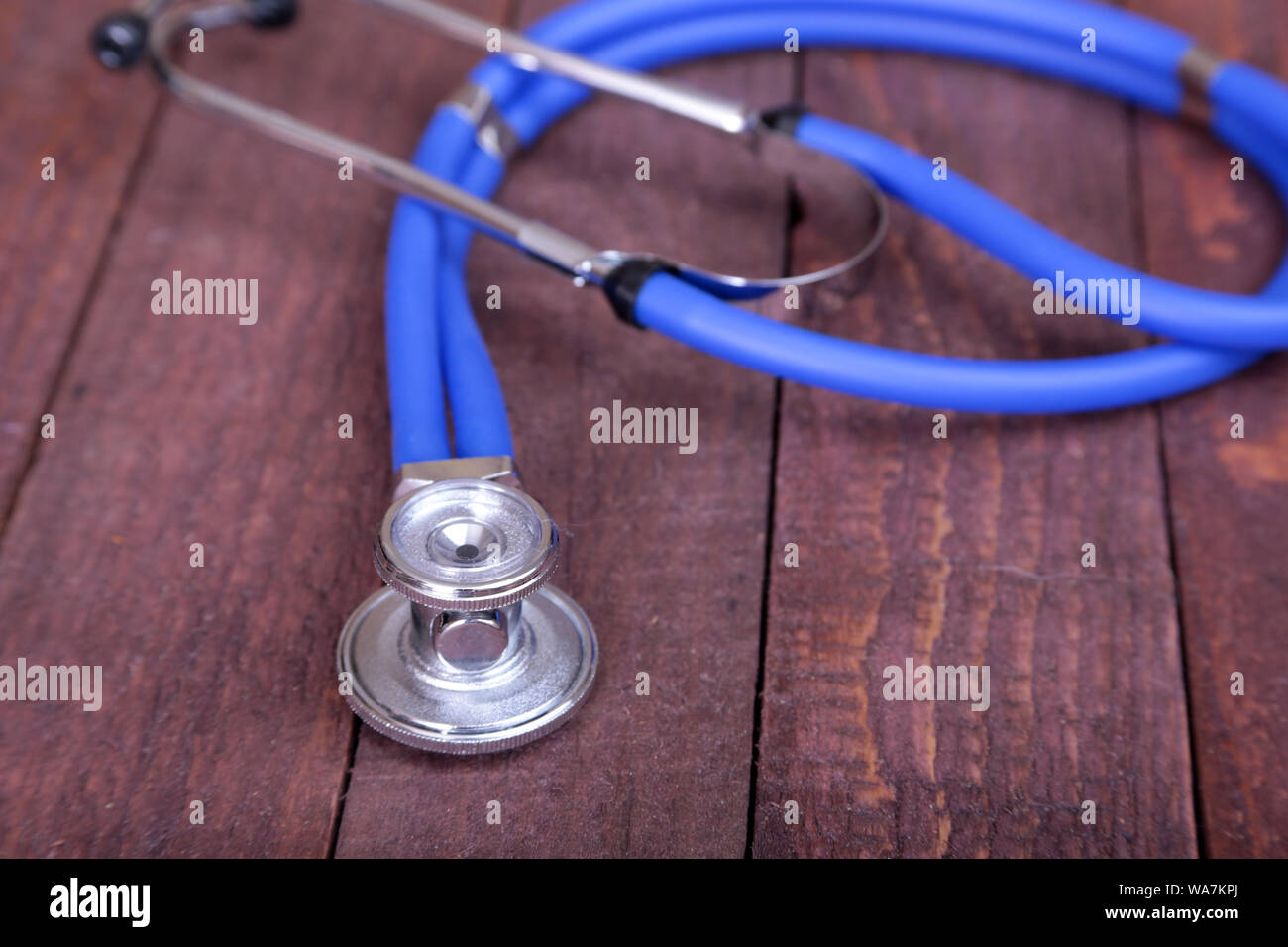 Medical blue stethoscope isolated on white background Stock Photo - Alamy