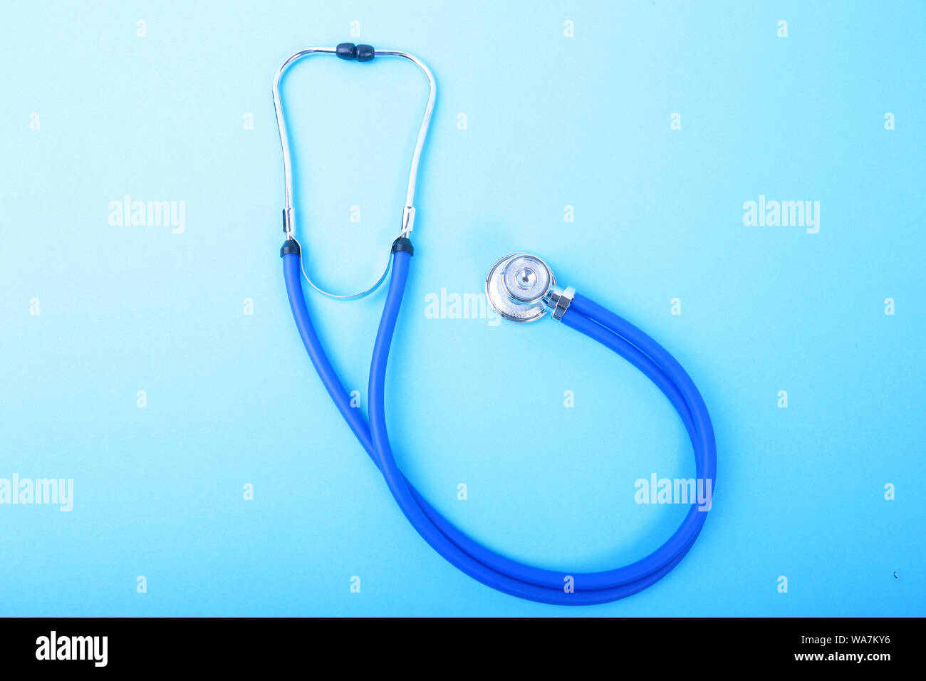 Medical blue stethoscope isolated on white background Stock Photo - Alamy