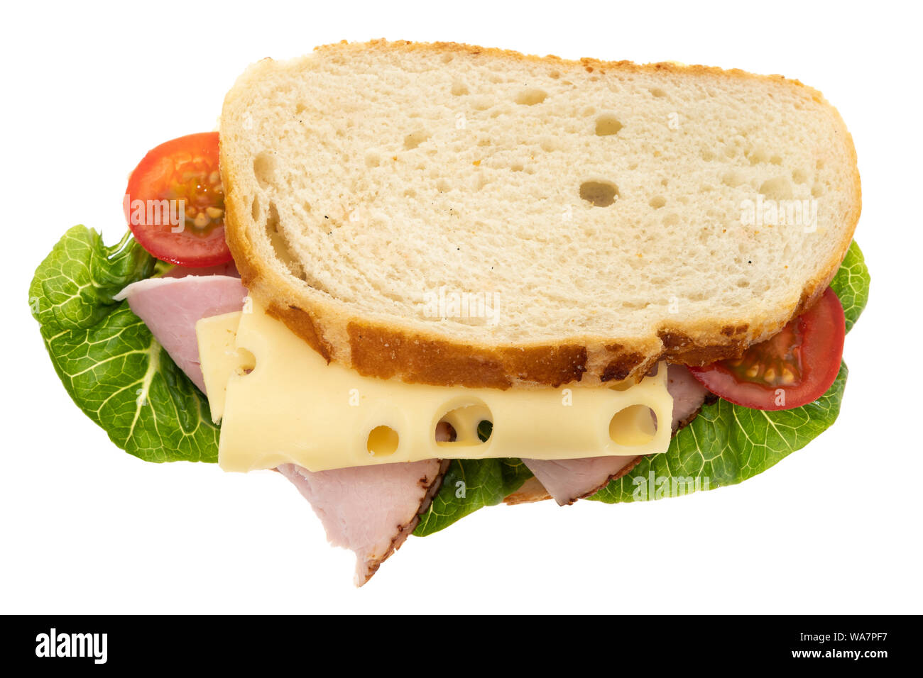 A cheese and ham sandwich - white background Stock Photo - Alamy