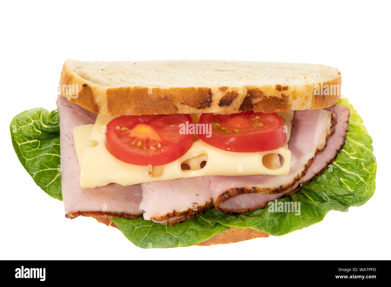 A cheese and ham sandwich - white background Stock Photo - Alamy