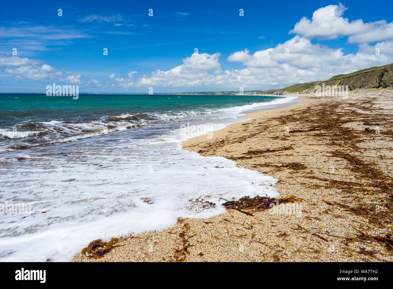The beautiful shingle beach at Gunwalloe Fishing Cove near Porthleven ...