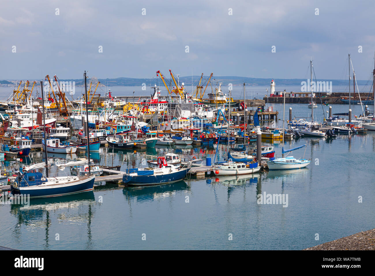 NEWLYN, CORNWALL, ENGLAND - JULY 14th, 2019: Newlyn Harbour Cornwall ...