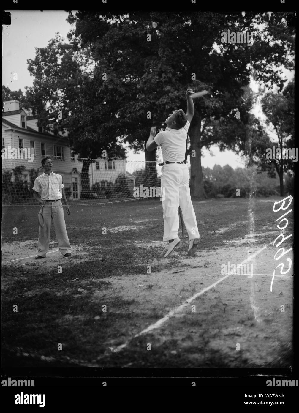 Badminton racket shuttlecock indoor outdoor Black and White Stock ...