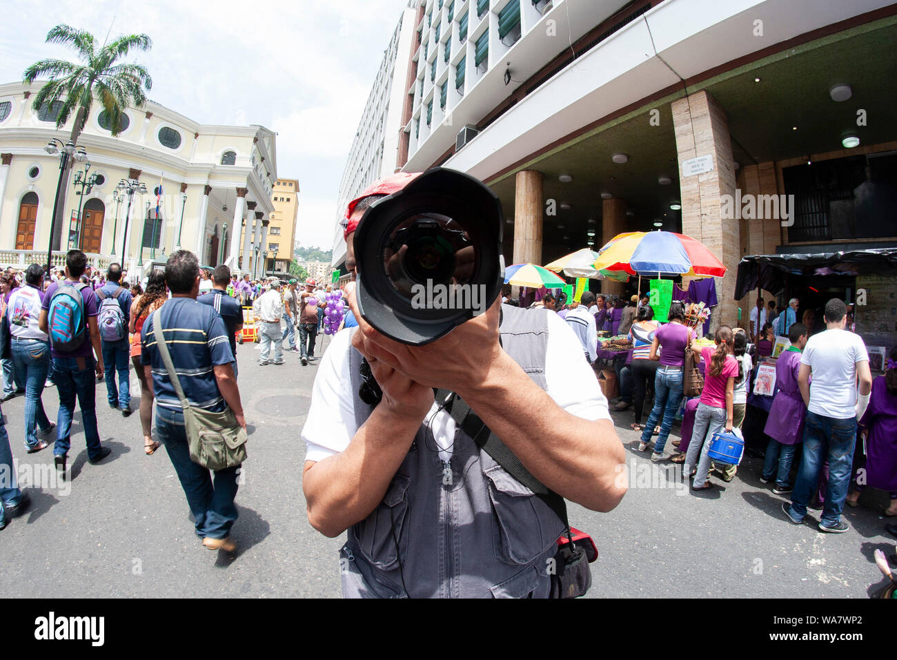 Caracas,Venezuela. Photographers walking and taking pictures in the ...