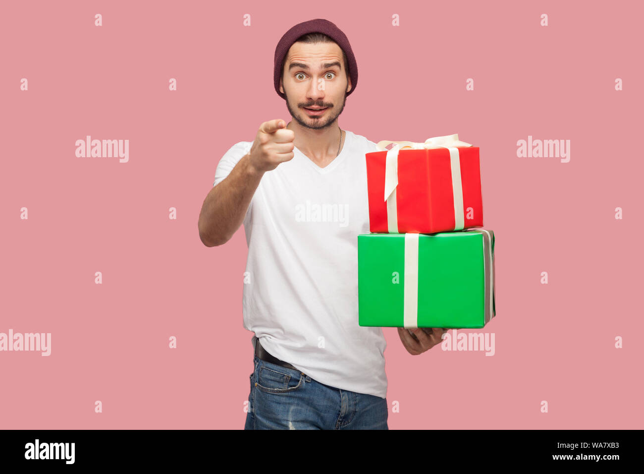 Shocked looking young man party hi-res stock photography and images - Alamy