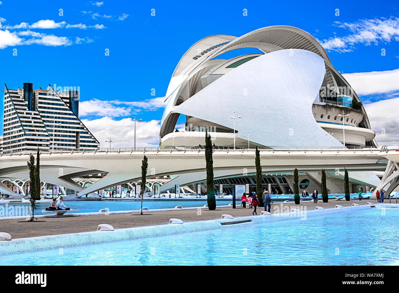 Valencia, Spain - August 17, 2019. View of the city of art and science ...