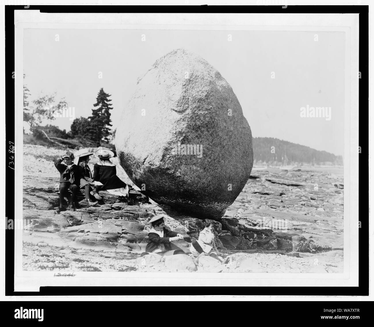 Balance Rock, Bar Harbor, Mt. Desert Island, ME Stock Photo - Alamy