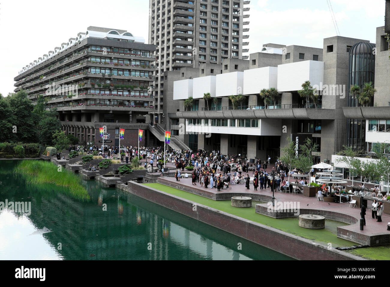 Graduation ceremonies and students with families outside the Barbican ...
