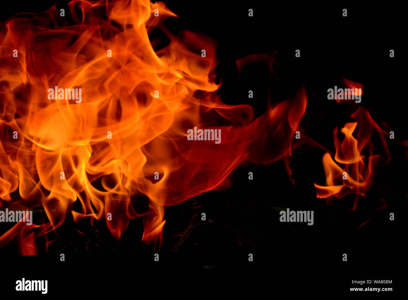Fire flame pattern, texture or background on black Stock Photo - Alamy