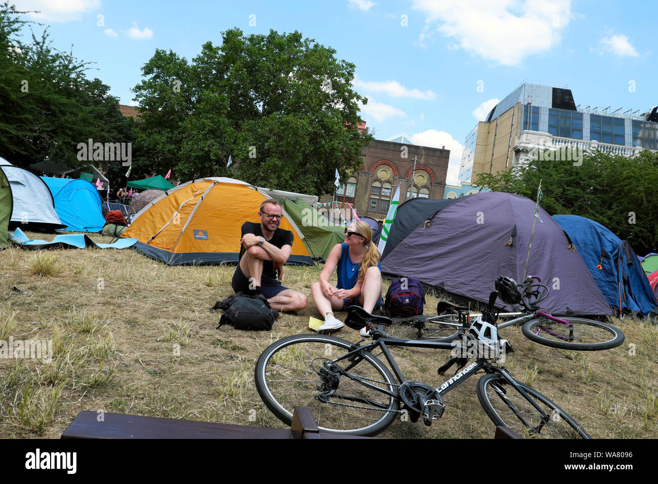 Extinction Rebellion Waterloo Millennium Green in South London SE1 ...