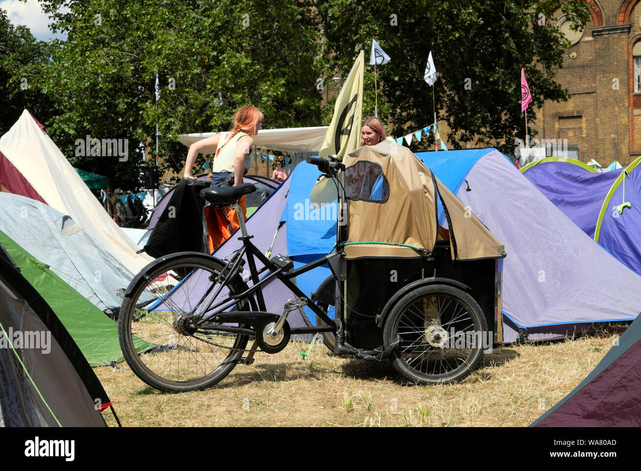 Extinction Rebellion Waterloo Millennium Green in South London SE1 ...