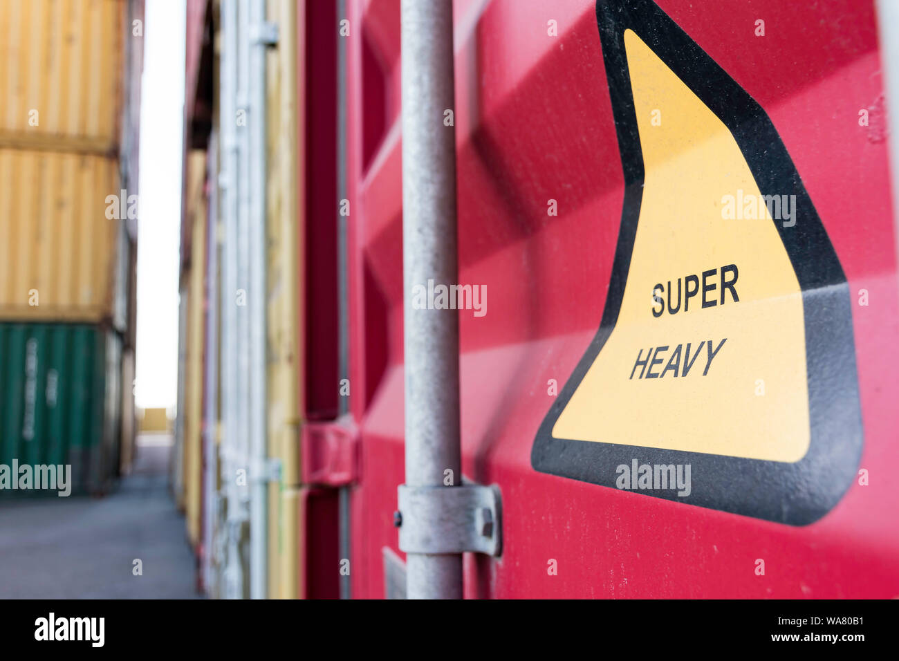 Cargo containers for export and import in maritime terminal Stock Photo ...