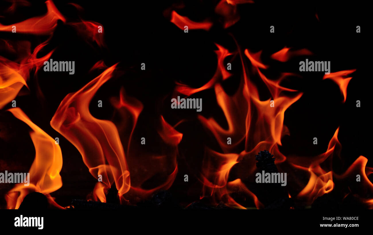 Fire flame pattern, texture or background on black Stock Photo - Alamy