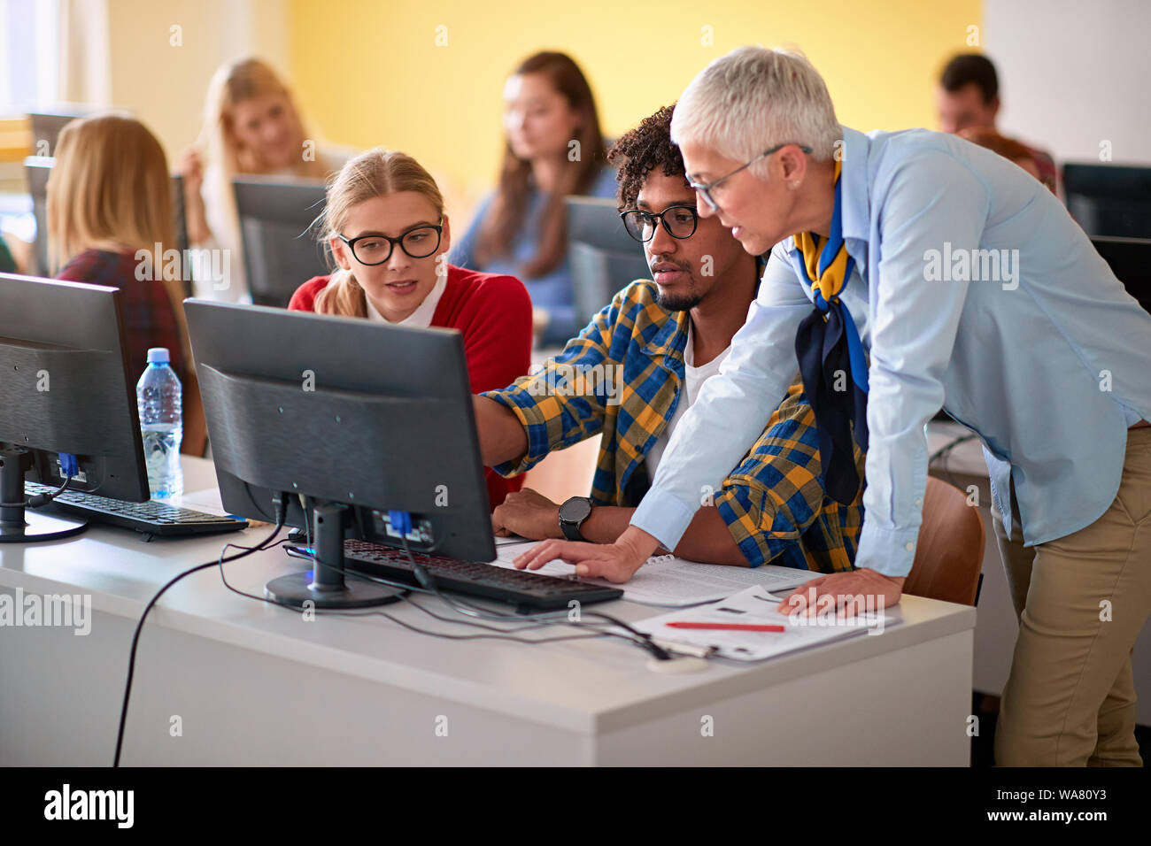University lecturer with student hi-res stock photography and images ...