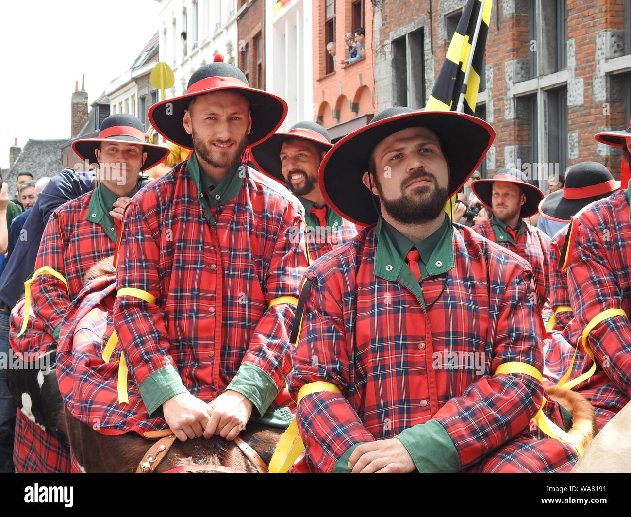 Mons, Belgium. 16 June, 2019. Participants of Ducasse and Lumeçon Game ...