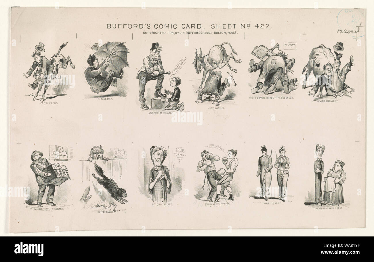 Bufford's comic card sheet no. 422 Stock Photo - Alamy