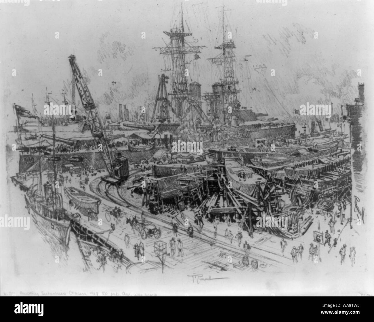 Building submarine chasers Stock Photo - Alamy