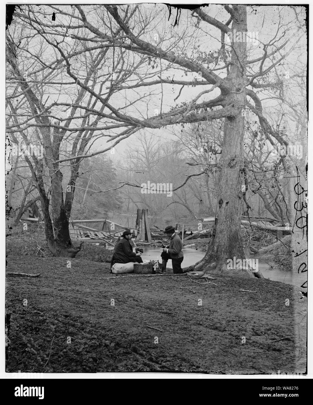 Bull Run, Va. Ruins of railroad bridge at Blackburn's Ford Abstract ...