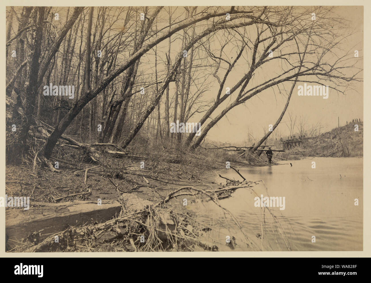 Bull Run, looking upstream. Railroad bridge in distance / Cap. A.J ...