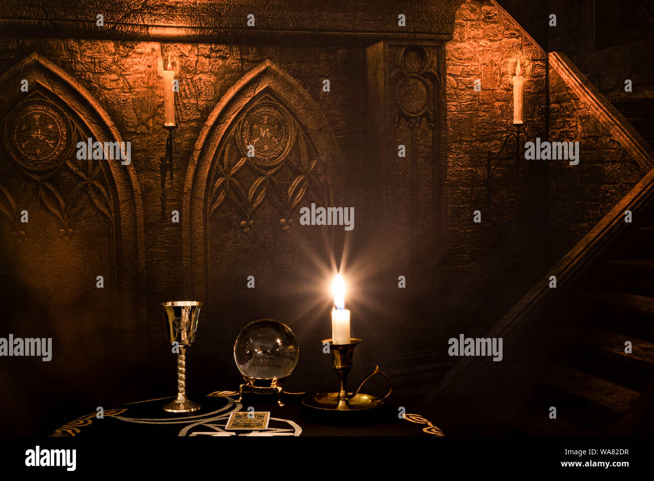 Tarot Reading in Castle Stock Photo - Alamy
