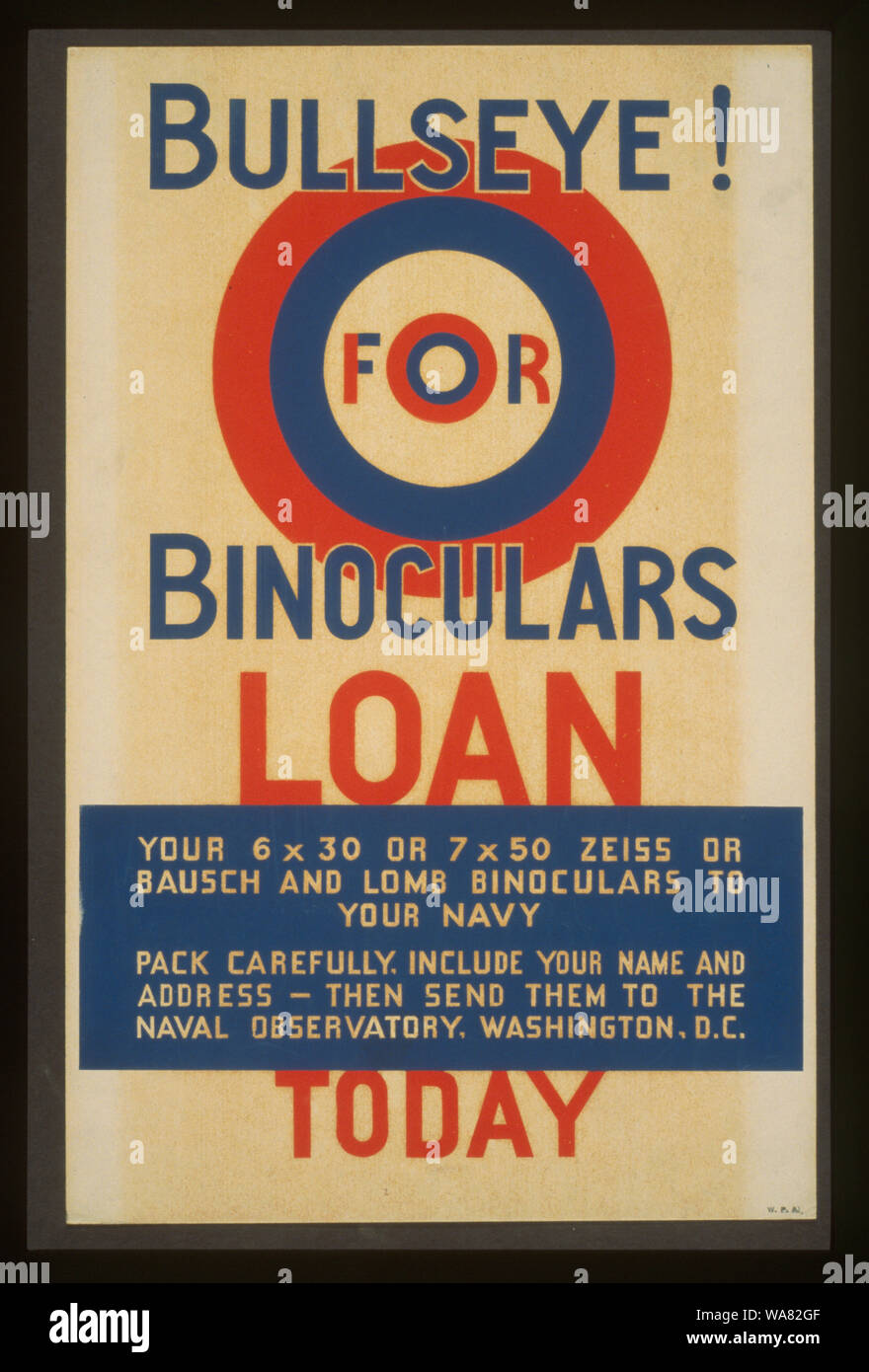 Bullseye! for binoculars Abstract: Poster features bullseye image and ...