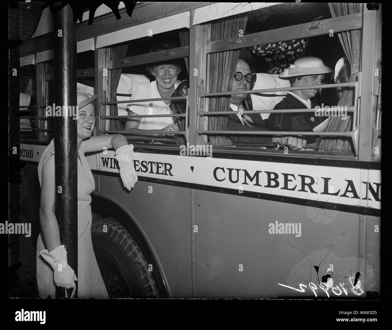Boarding public bus transportation Black and White Stock Photos ...