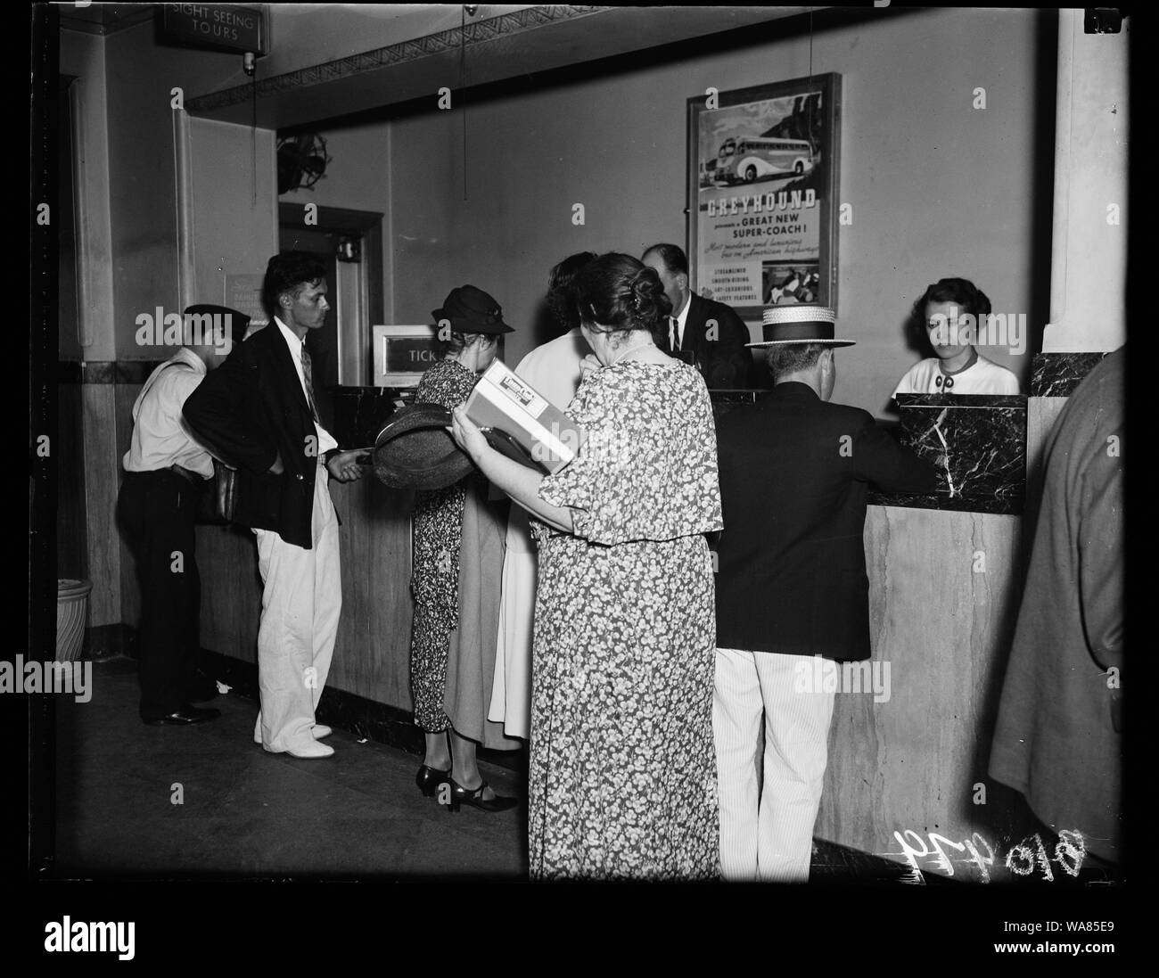 Bus transportation, ticket office at bus terminal Stock Photo - Alamy