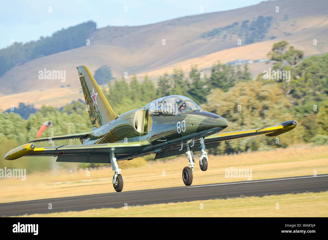 Aero L-39 Albatros jet trainer plane at Wings over Wairarapa airshow ...