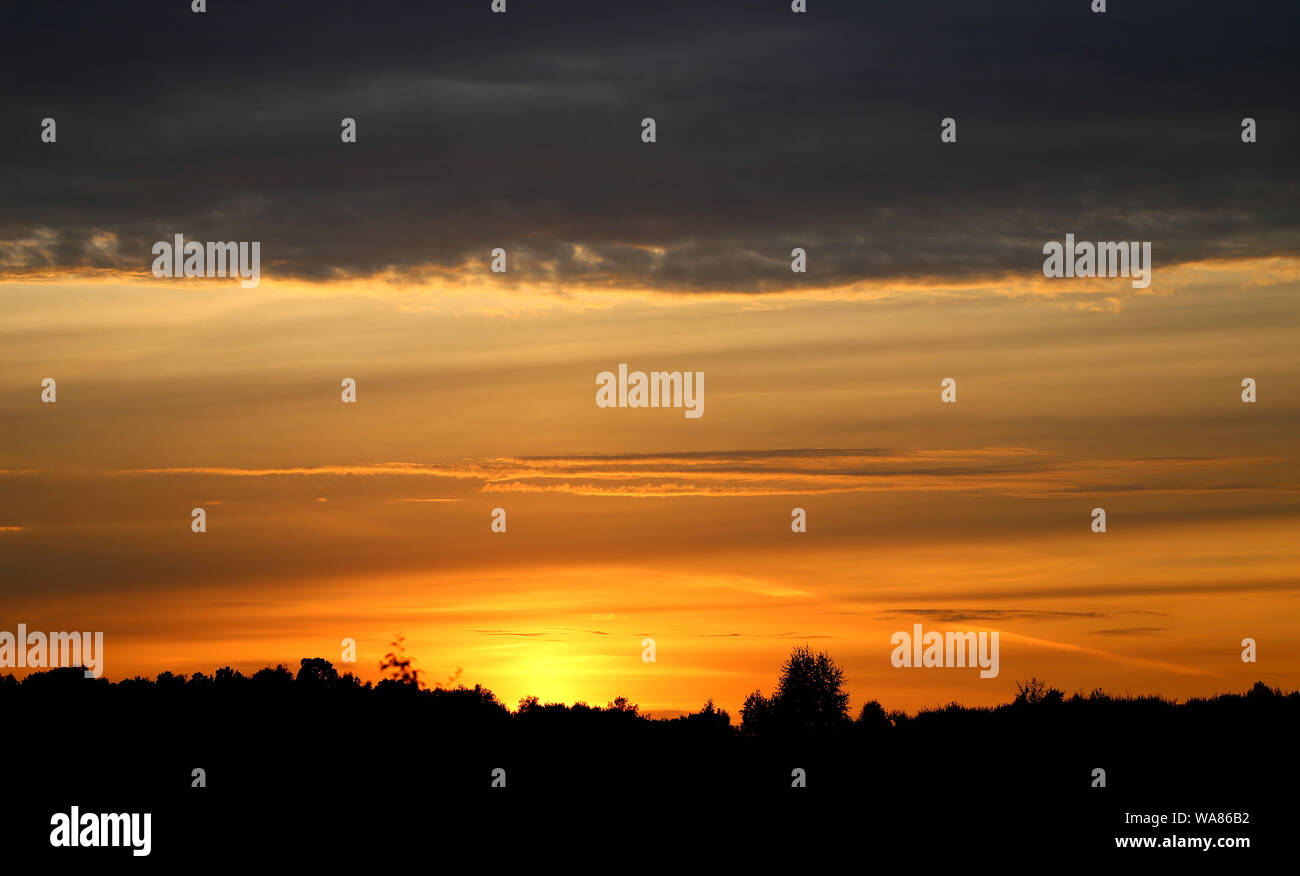 Beautiful sunset photographed close up against the sky Stock Photo - Alamy