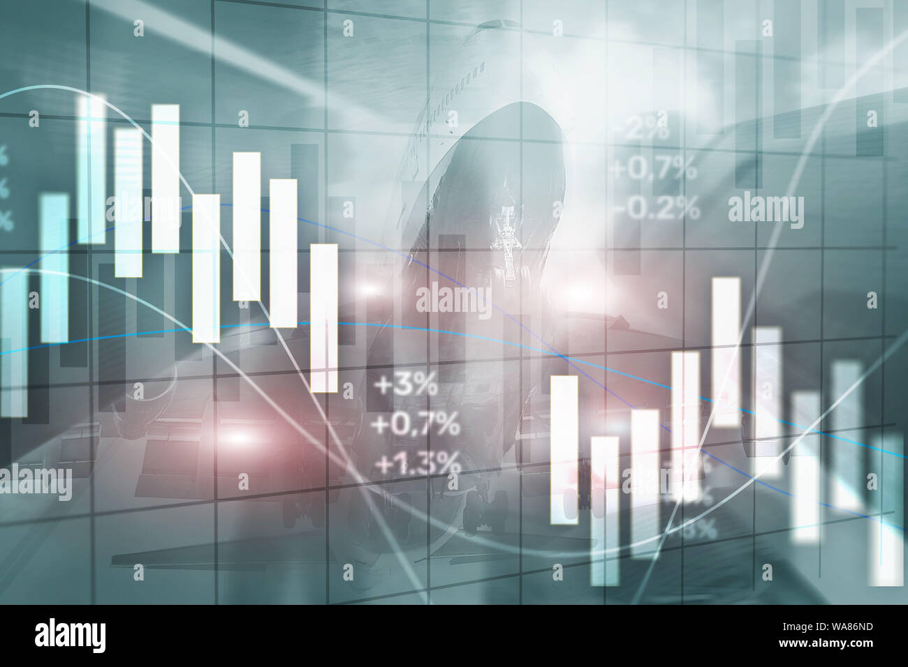 Financial Investment Concept. Stock market trading graph and ...