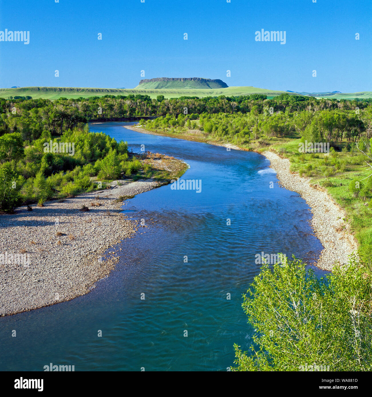 sun river below crown butte near simms, montana Stock Photo - Alamy