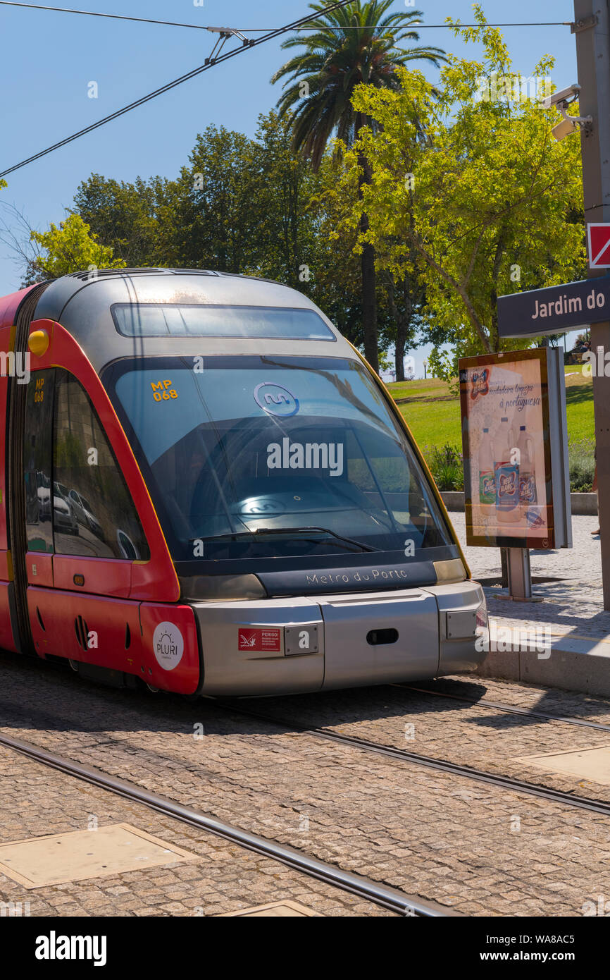 Portugal Vila Nova de Gaia Metro subway underground train modern ...