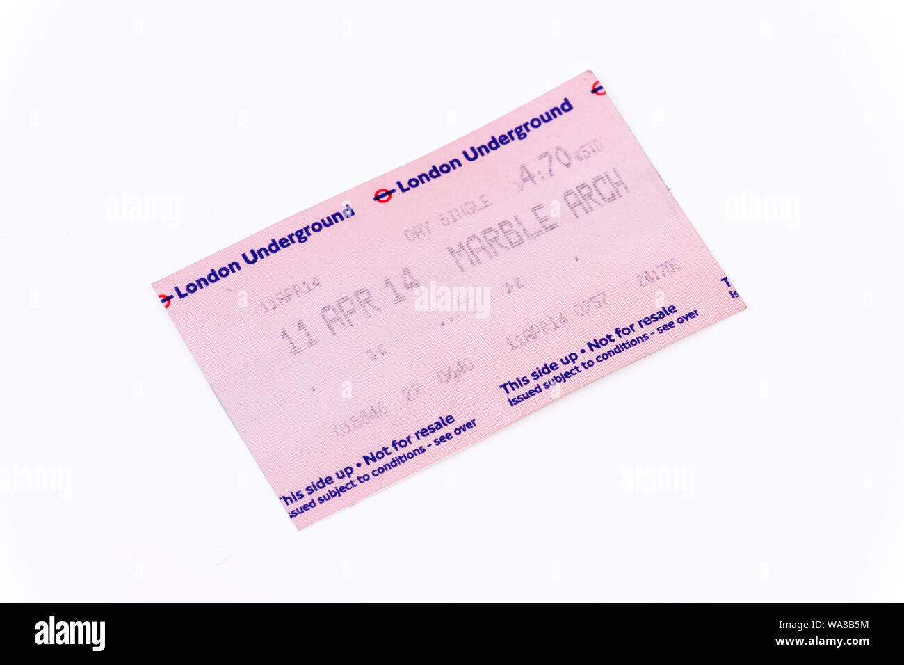 London underground rail ticket Stock Photo - Alamy