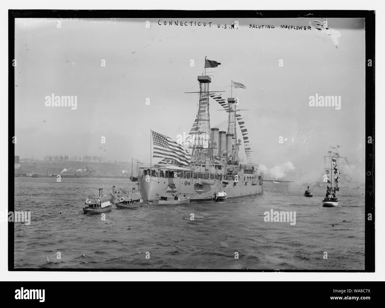 CONNECTICUT U.S.N. saluting MAYFLOWER Stock Photo - Alamy