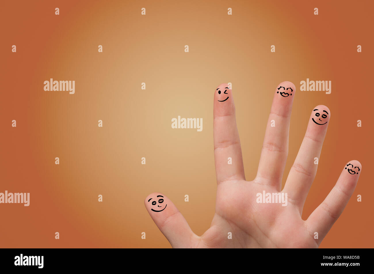 Cute smiley fingers loving and hugging each other Stock Photo - Alamy