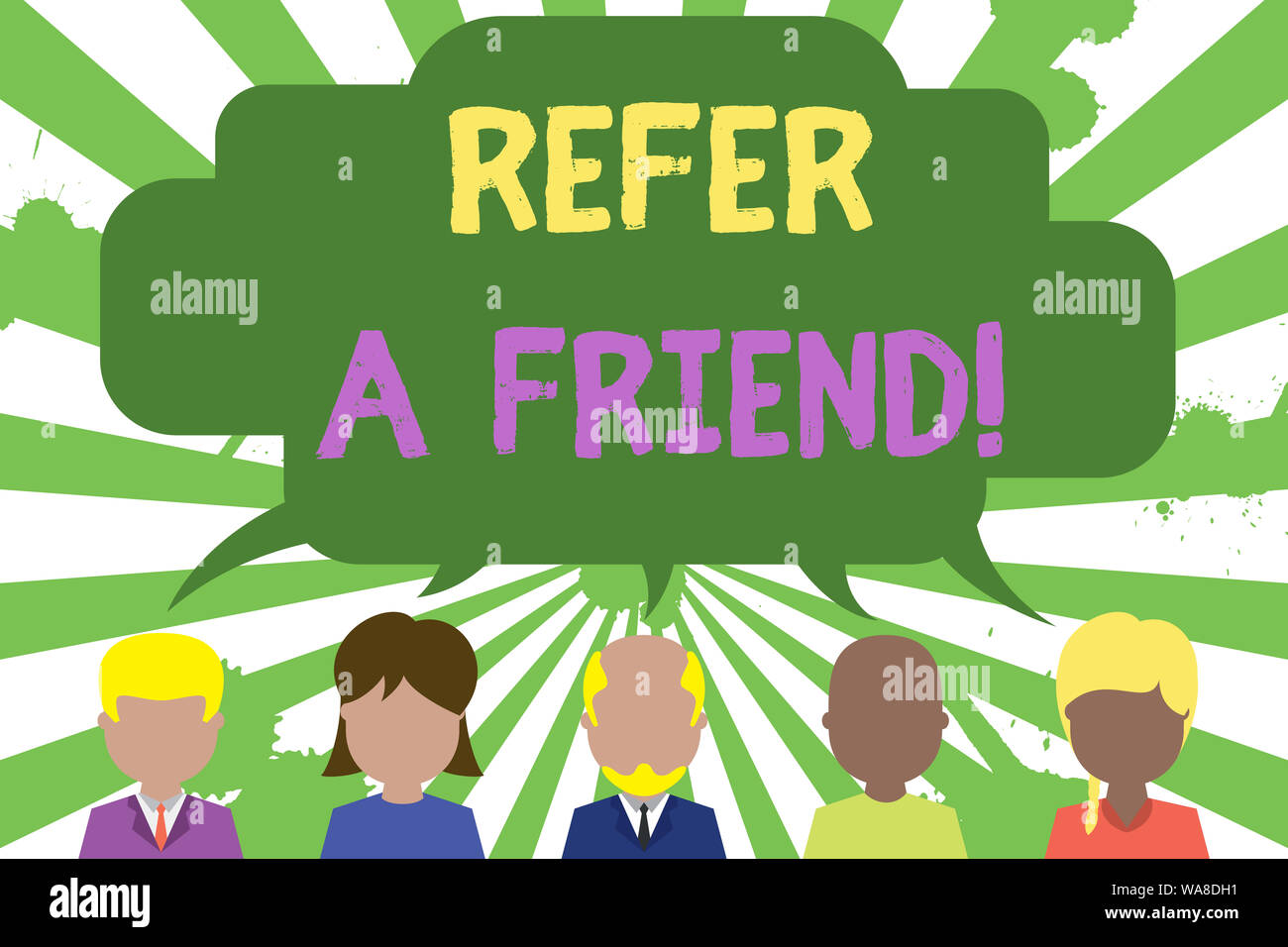 Handwriting text writing Refer A Friend. Conceptual photo direct ...