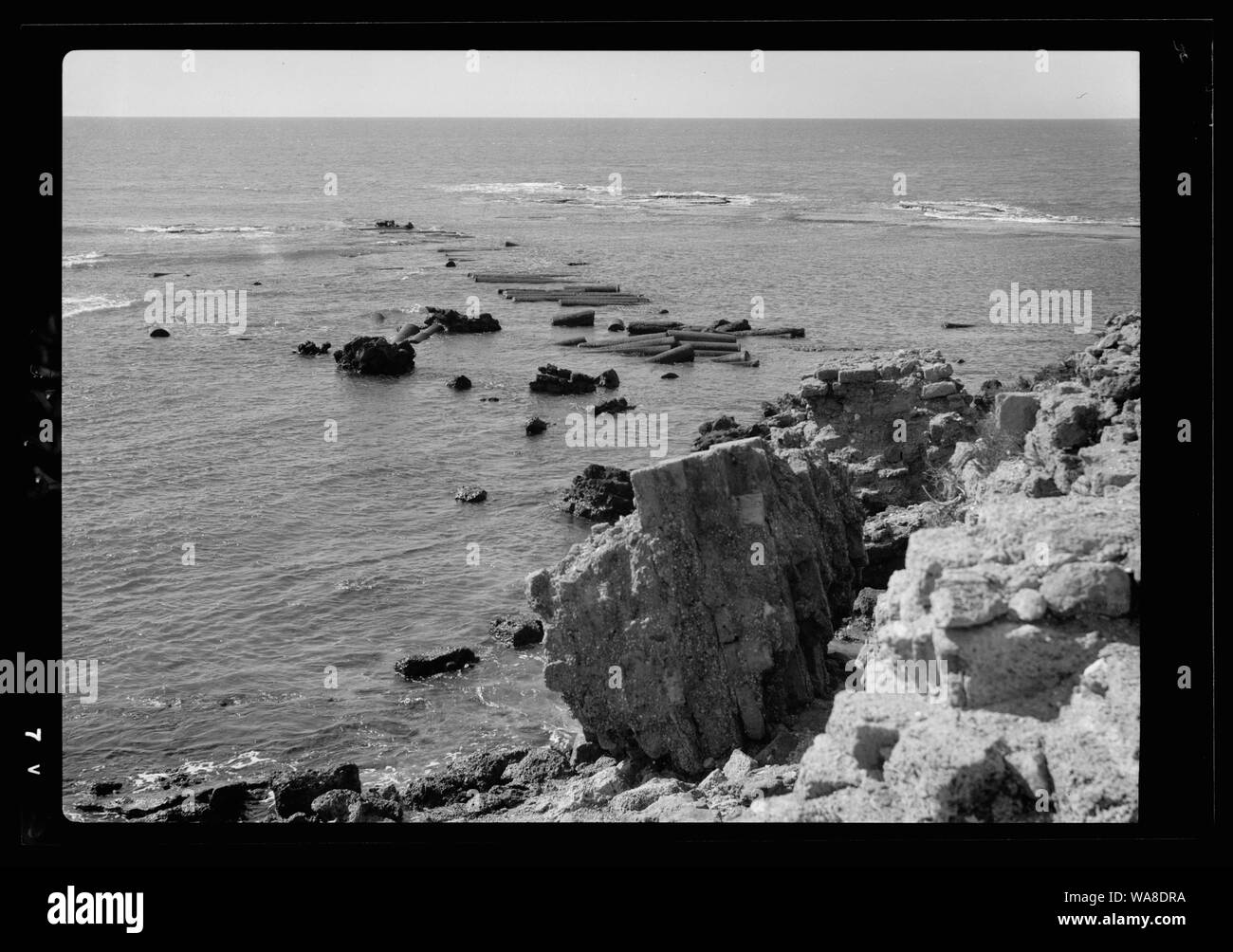 Caesarea ancient port Black and White Stock Photos & Images - Alamy