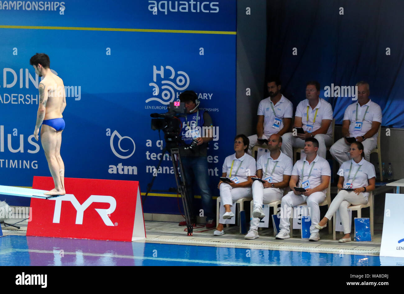 KYIV, UKRAINE - AUGUST 7, 2019: Vinko PARADZIK of Sweden preparing to ...