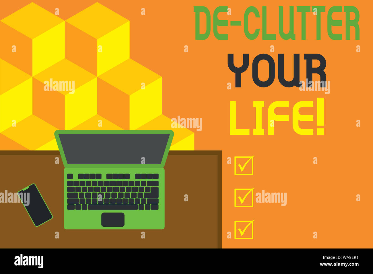 Conceptual hand writing showing De Clutter Your Life. Concept meaning ...