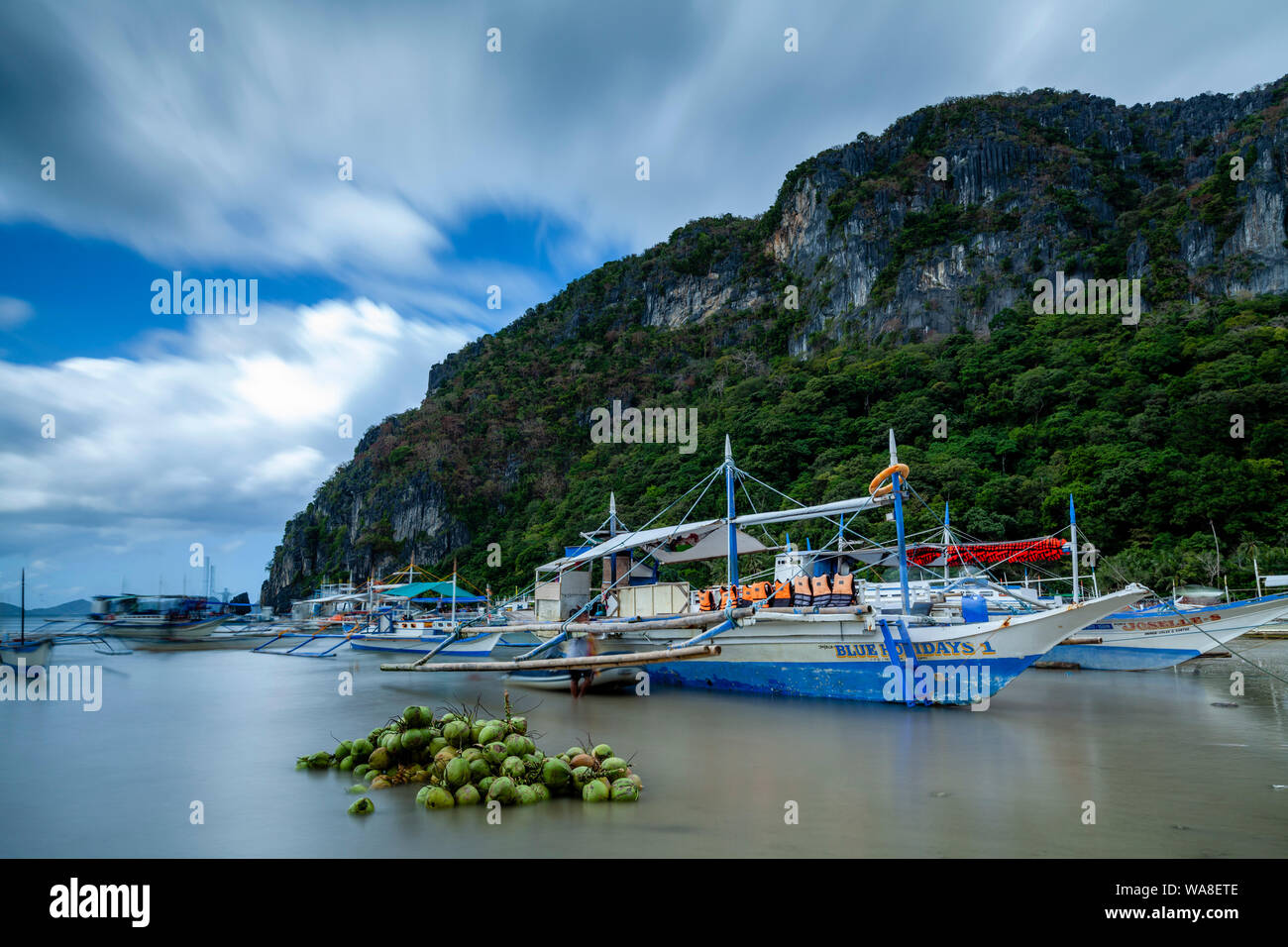 A Pile Of Buko (Fresh Coconuts) On Corong Corong Beach, El Nido ...