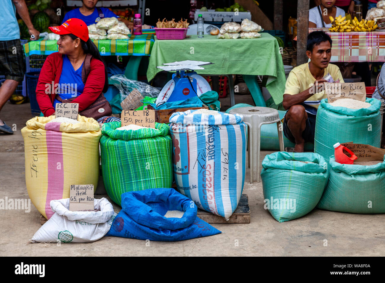 Rice and Grains Are Sold In El Nido Street Market, El Nido, Palawan ...